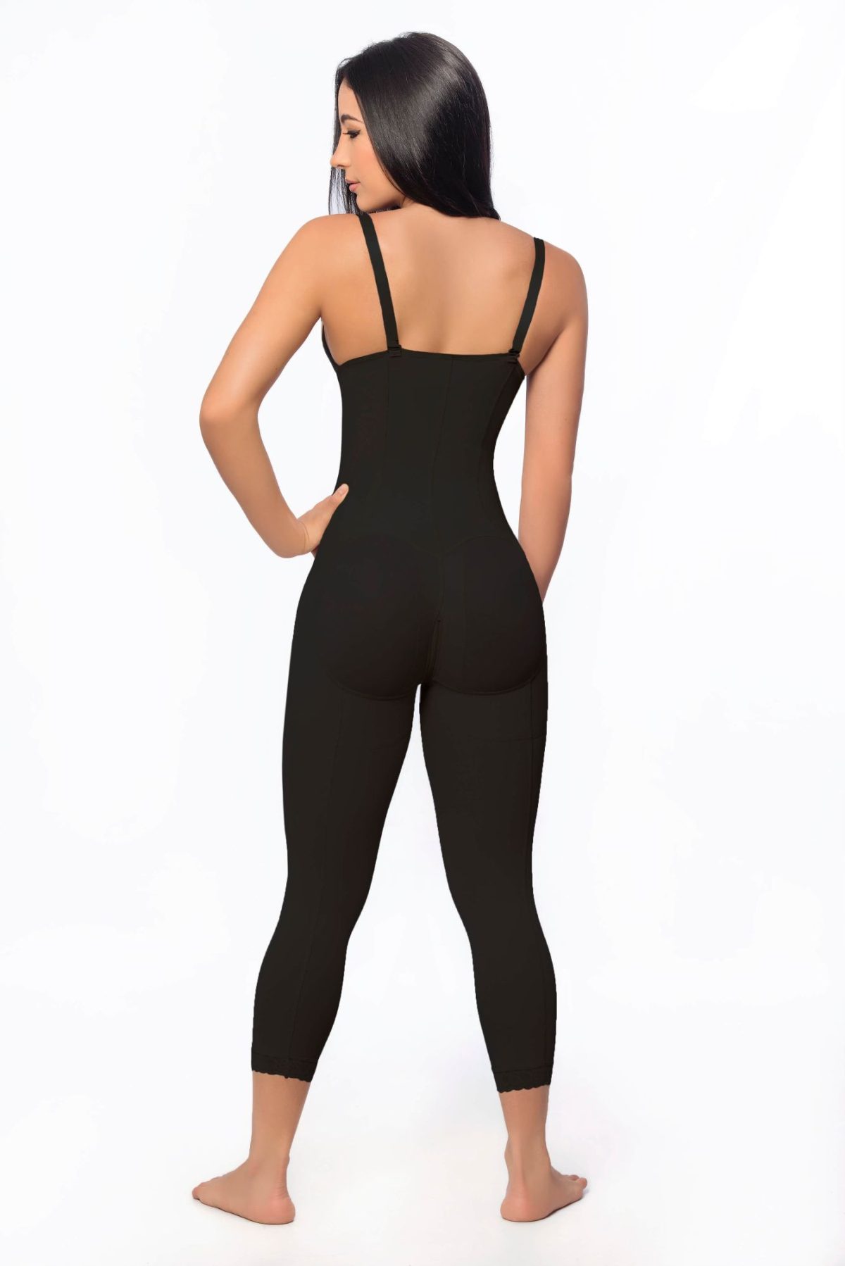 Black below the knee faja with suspender straps 3 - Contour Fajas